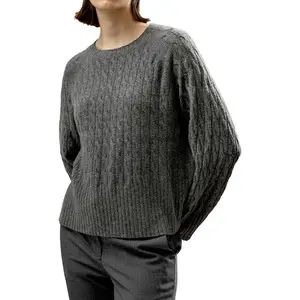 Lilysilk Baby Cashmere Cable-knit Sweater - Medium Gray