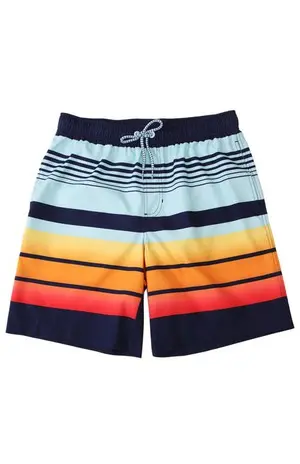 ROKKA&ROLLA All-day Comfort Mesh-lined Swim Trunks - Stripes Printed