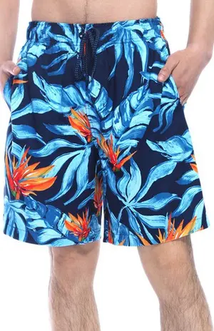 ROKKA&ROLLA All-day Comfort Mesh-lined Swim Trunks - Tropical Floral
