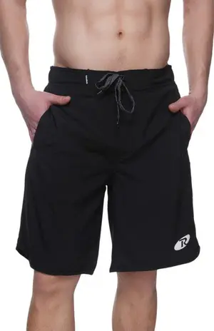 ROKKA&ROLLA Quick-dry Stretch Swim Trunks - Black