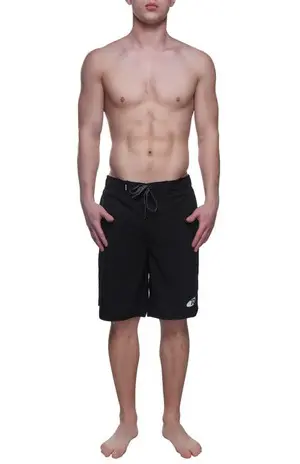 ROKKA&ROLLA Quick-dry Stretch Swim Trunks - Black