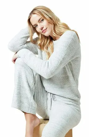 SOFTIES Marshmallow Crew Neck Lounge Set - Heather Grey