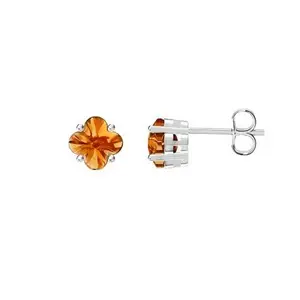 DONATELLO GIAN Sterling Citrine Stud Earrings - Silver