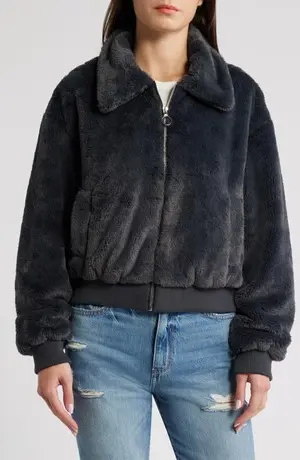 THREAD & SUPPLY Faux Fur Trucker Jacket