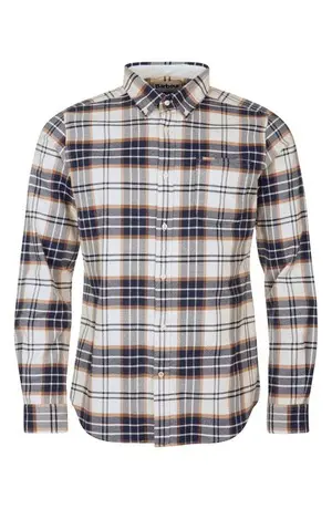 Barbour Portdown Tailored Fit Plaid Button-down Shirt - Beige
