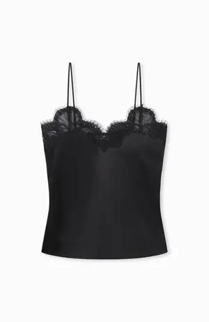 Co Lace Trimmed Silk Camisole