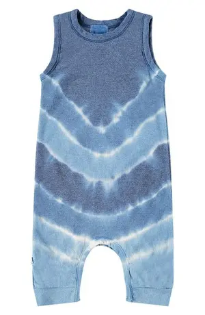 PAIGELAUREN Tie Dye Tank Romper - Blue