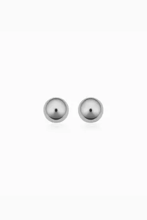 ORADINA 14k Gold Petite Ball Stud Earrings - White Gold