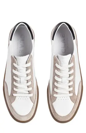 Clae Monroe Venice Leather Sneakers - White Feather Grey Dark Gum