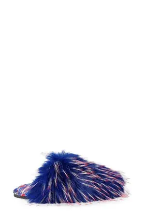 Kurt Geiger Kensington Faux Shearling Slipper - Open Blue