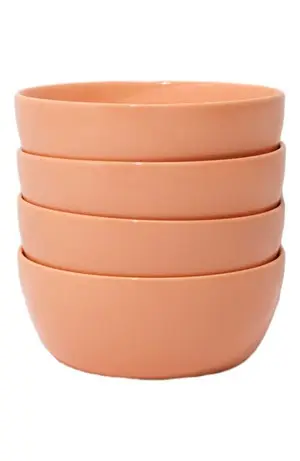 FORS STUDIO Medium Bowlset Of 4 - Coral