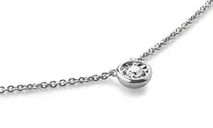 Monica Vinader Diamond Solitaire Pendant Necklace - Silver