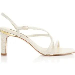 FREYA ROSE Giselle Ankle Strap Pearl Heel Sandal - Ivory