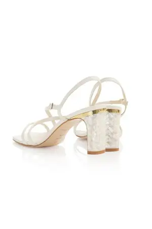 FREYA ROSE Giselle Ankle Strap Pearl Heel Sandal - Ivory