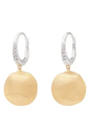 Marco Bicego 18k Gold & Diamond Drop Earrings - 18k Yellow Gold