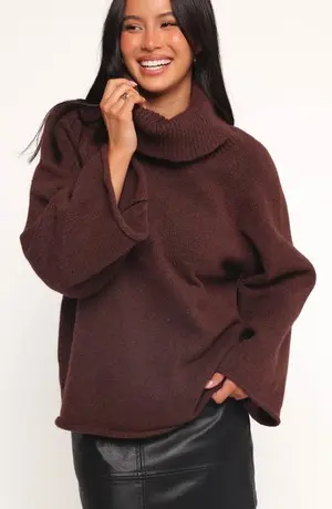 PETAL & PUP Bindy Oversize Turtleneck Sweater