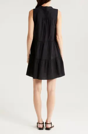 Elan Tiered Cotton-blend Dress - Black