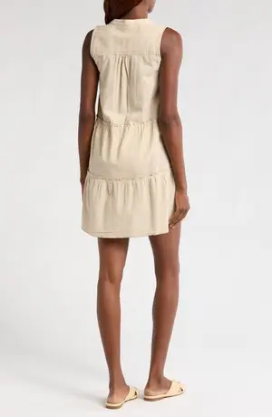 Elan Tiered Cotton-blend Dress - Sand