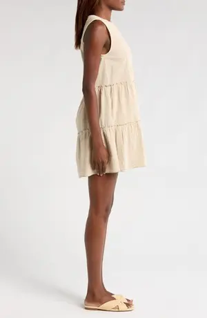 Elan Tiered Cotton-blend Dress - Sand