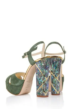 FREYA ROSE Cher Verde Pearl Heel Sandal - Green