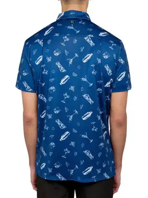 CON.STRUCT Cocktail Print Performance Button-down Shirt