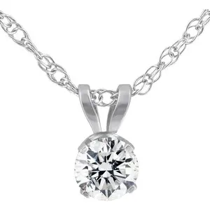 BLISS DIAMOND 1/3ct Lab Grown Diamond Solitaire Pendant - 14k White Gold