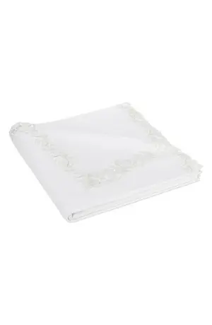 MATOUK Lace Piqué Cotton Coverlet - Virginia White