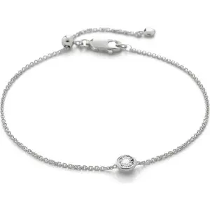 Monica Vinader Diamond Solitaire Pendant Bracelet - Silver