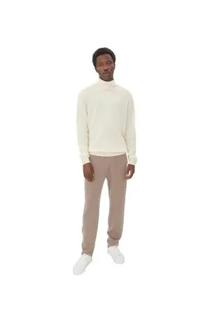 Gobi Cashmere Essential Cashmere Turtleneck Sweater Marshmallow