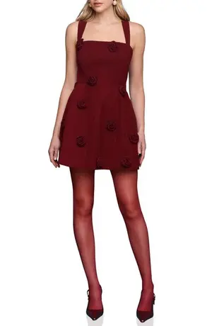 Avec Les Filles Rosette Appliqué Minidress - Merlot