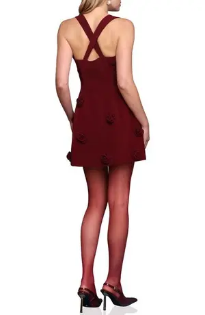 Avec Les Filles Rosette Appliqué Minidress - Merlot