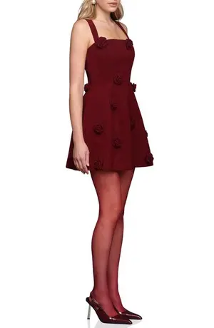 Avec Les Filles Rosette Appliqué Minidress - Merlot