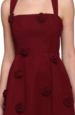 Avec Les Filles Rosette Appliqué Minidress - Merlot