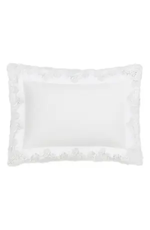 MATOUK Lace Piqué Cotton Sham - Virginia White