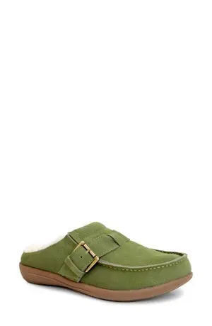 REVITALIGN Siesta Faux Fur Lined Clog - Olive