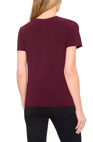 CECE DUPRAZ Embellished Bow T-shirt - Rich Cabernet
