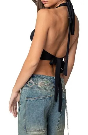 EDIKTED Open Back Halter Top