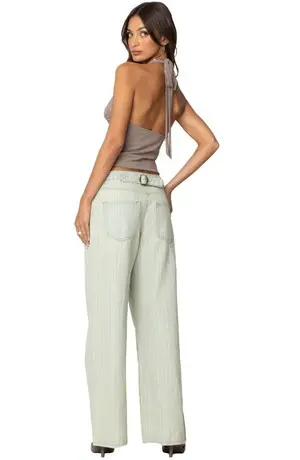 EDIKTED Mila Deep Square Neck Halter Stretch Top