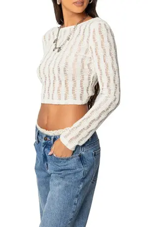 EDIKTED Twisted Back Knit Crop Top