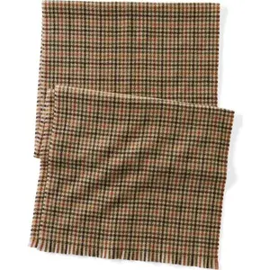 LANDS' END Cashtouch Winter Scarf Pattern Champagne/rich Coffee Plaid