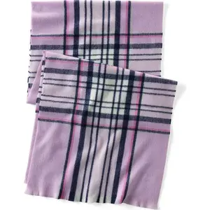 LANDS' END Cashtouch Winter Scarf Pattern Whisper Lilac Plaid