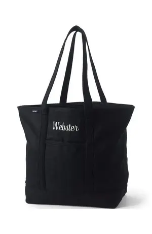 LANDS' END Canvas Tote Bag - Black/black