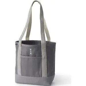 LANDS' END Canvas Tote Bag Silver Graphite