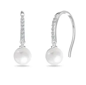 DONATELLO GIAN Name' Sterling Pearl And Zirconia Dangle Earrings
