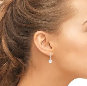 DONATELLO GIAN Name' Sterling Pearl And Zirconia Dangle Earrings