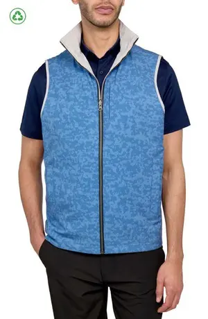 CON.STRUCT Camo Print Performance Reversible Vest - Tan