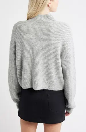 Bp. Oversized Mock Neck Sweater - Grey Heather