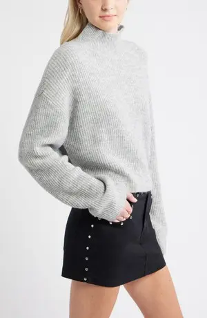 Bp. Oversized Mock Neck Sweater - Grey Heather