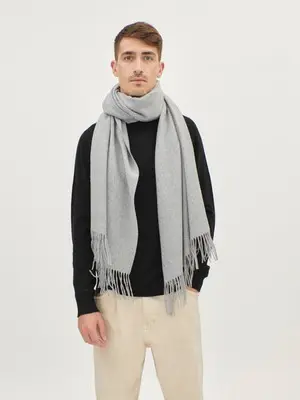Gobi Cashmere Oversized Cashmere Woven Scarf Vapor Blue