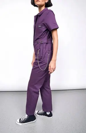 WILDFANG The Essential High Waisted Coverall - Plum